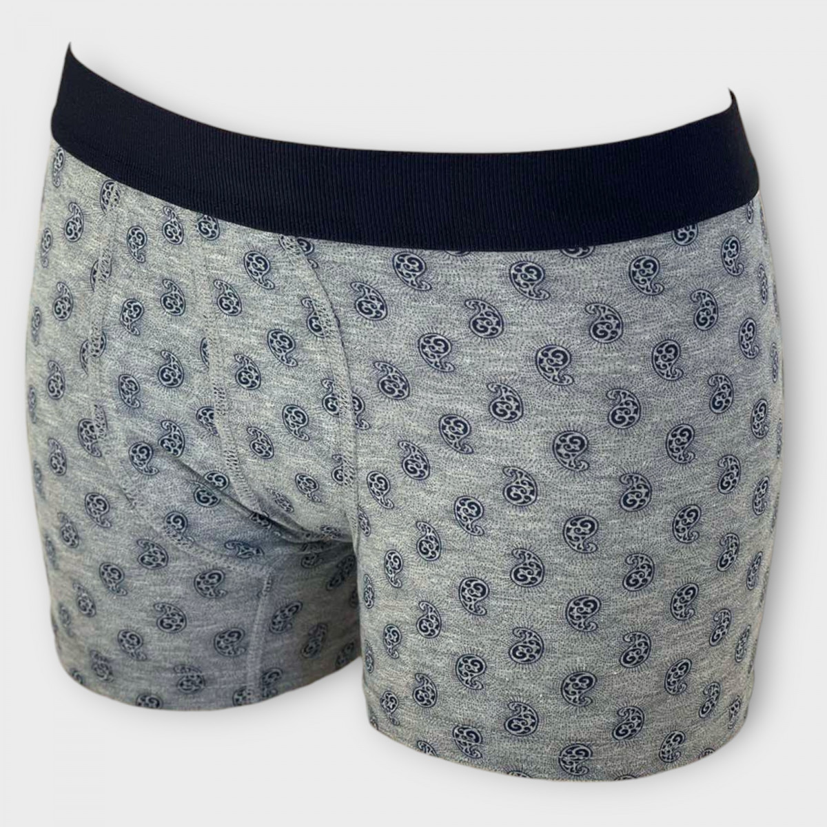 Baspinar Ανδρικό Βαμβακερό Μοντέρνο Μποξεράκι Μπλέ -Γκρί με σχέδιο ...